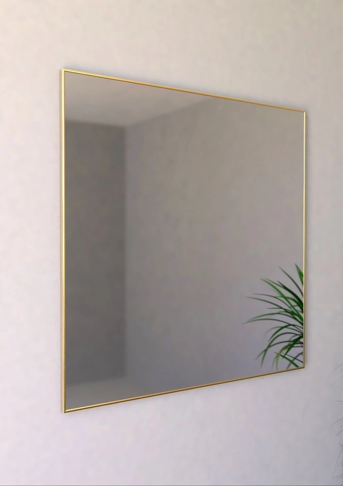 LUSTRO SREBRNE ARTUR RAMA ALUMINIUM WĄSKA ZŁOTA 80x60 80x60 cm | Lustra ...